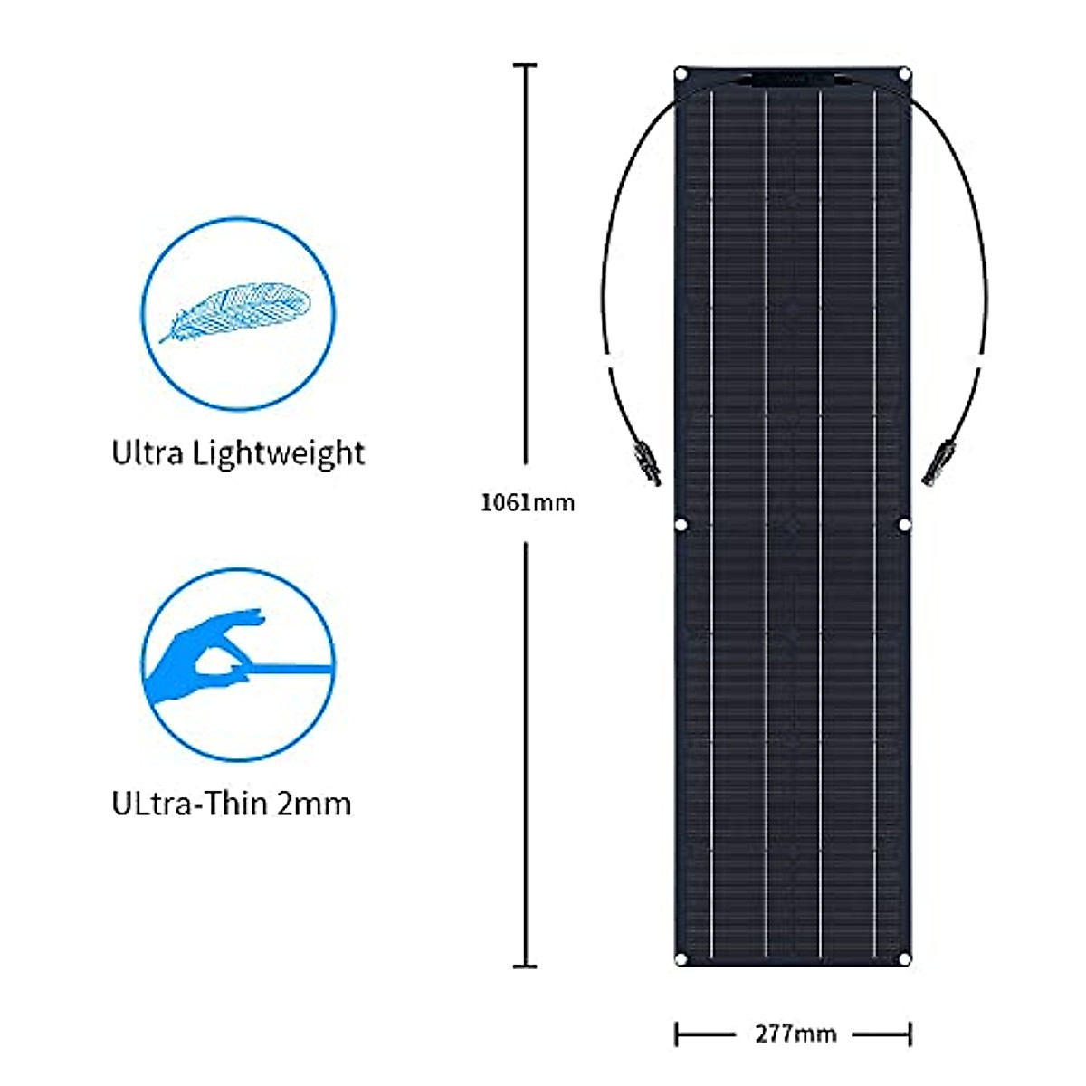 Flexible Solar Panel Kit 100W/220W Monocrystalline Battery Panel Power Generation Panel with Charge Controller for Car RV Boat Camping (Color : 100W)