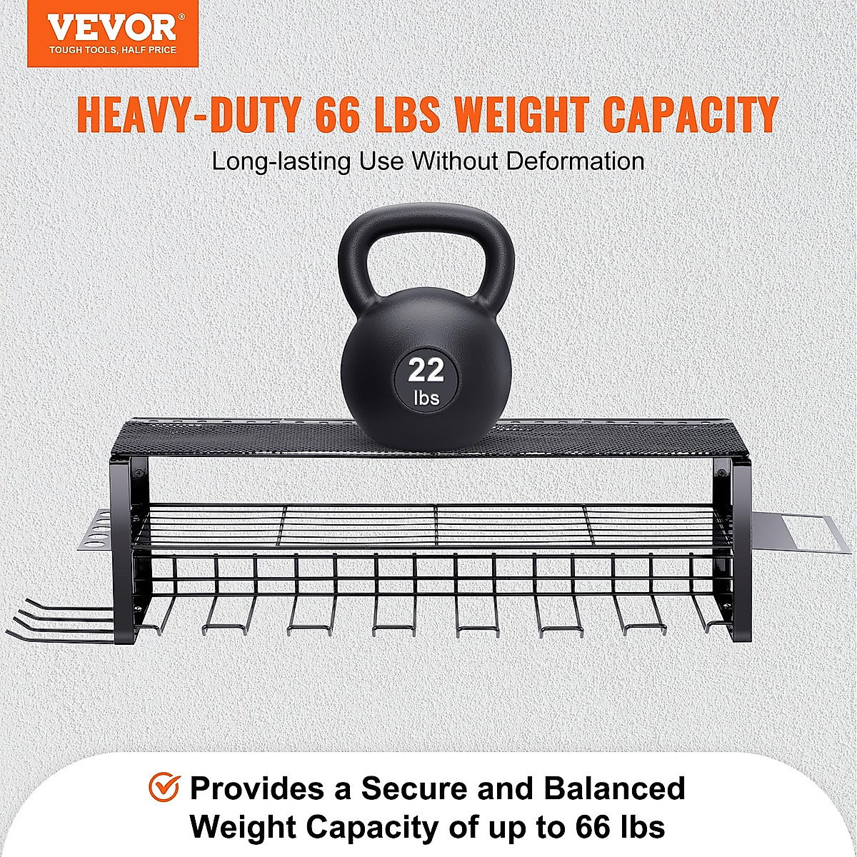 VEVOR Power Tool Organizer, 7 Slot, 3 Layers, Cordless Drill Holder Wall Mount, Battery Charging Station Storage Rack, Multi-Function Garage Organization, Heavy Duty Metal Shelf for Screwdriver Pliers