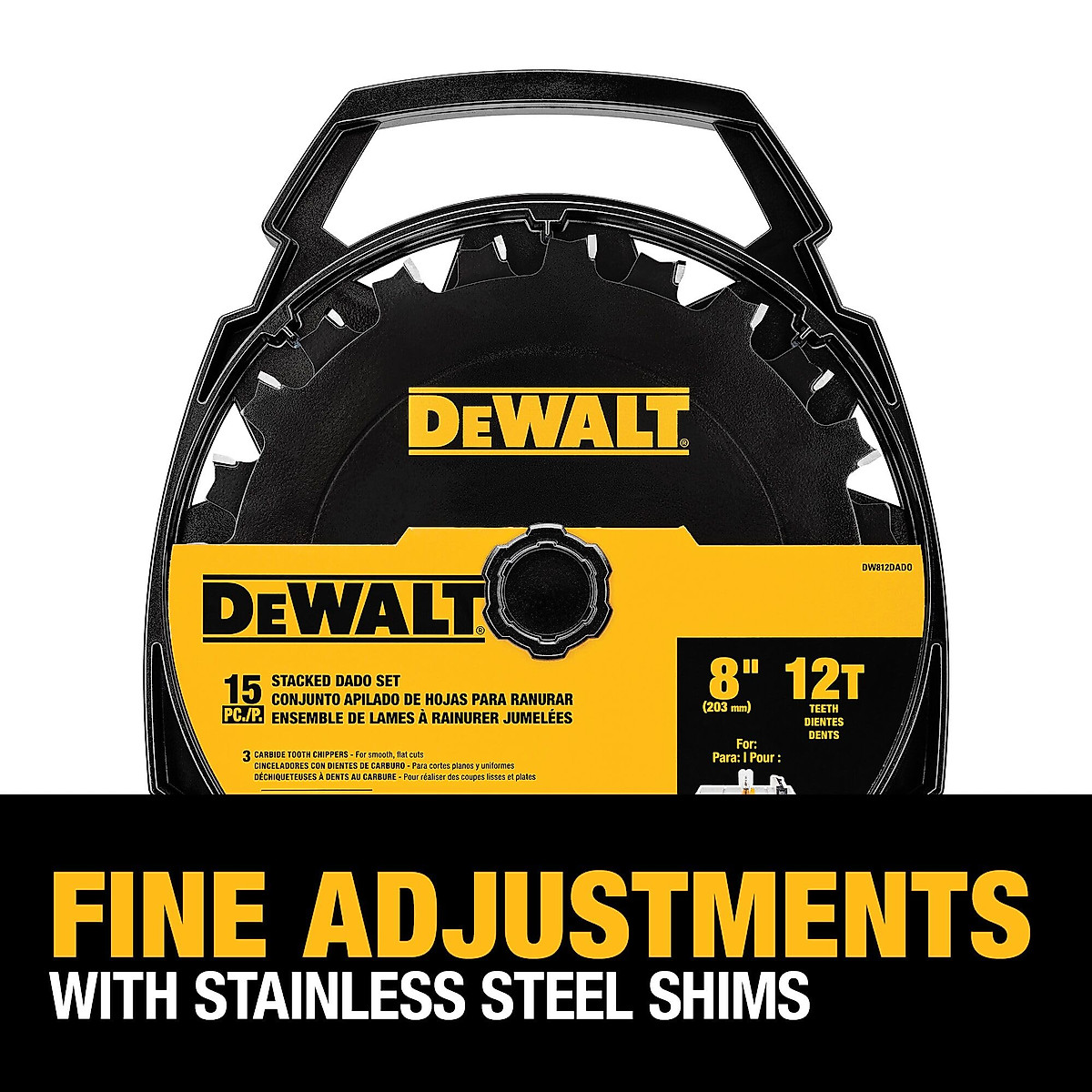 DEWALT Stacked Dado Saw Blade 8 Inch 12 Tooth (DW812DADO)