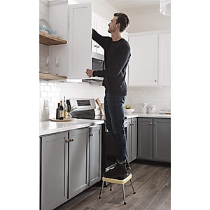 COSCO Stylaire Retro 1-Step Steel Step Stool, Yellow