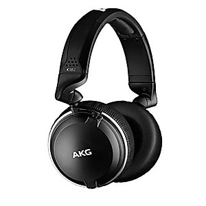 AKG Pro Audio AKG K182PROFESSIONAL Closed-Back Monitor HEADPHONESK182, Black, Standard Size (3103H00030)
