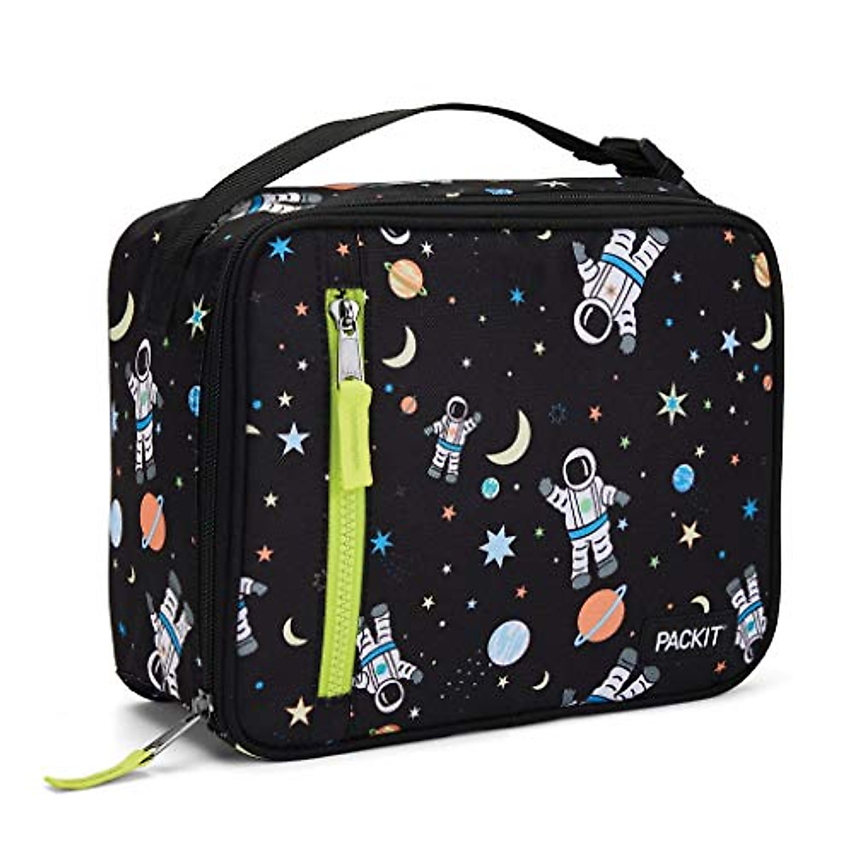 PackIt Freezable Classic Lunch Box, Spaceman, Built with EcoFreeze Technology, Collapsible, Reusable, Zip Closure With Zip Front Pocket and Buckle Handle, Perfect for Healthy Lunches
