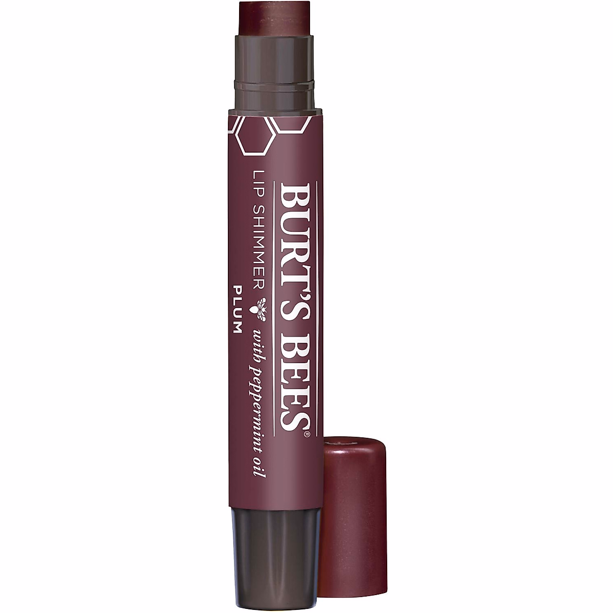 Burt's Bees 100% Natural Moisturizing Lip Shimmer, Plum - 1 Tube