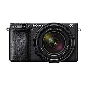 Sony Alpha a6400 Digital Camera with 18-135mm Lens (Black) Bundle, Memory Card, Filter Kit, Battery (2-Pack) and Dual Charger, Gadget Bag, Tripod, Software Suite, Card Reader, and Case (9 Items)