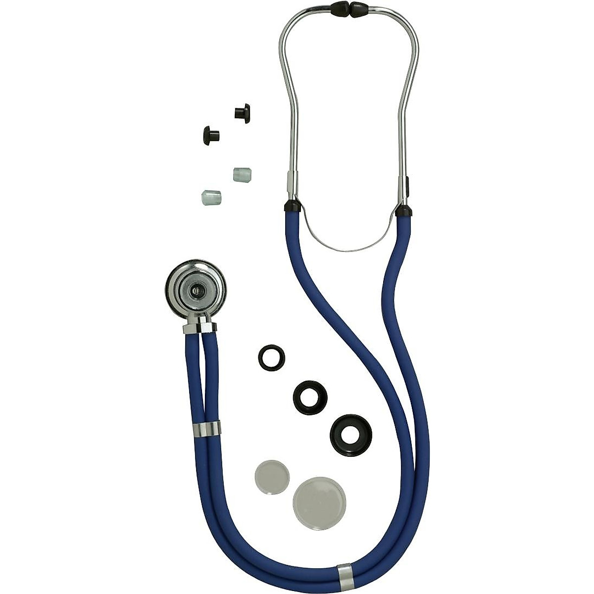 Medline Sprague Rappaport Stethoscope, Dual Tubing, Blue, Robust Construction