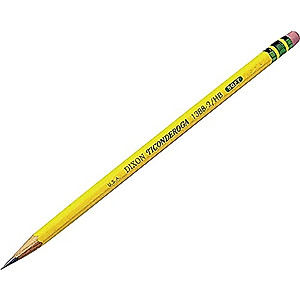 Ticonderoga 13885 Woodcase Pencil, F #2.5, Yellow, Dozen