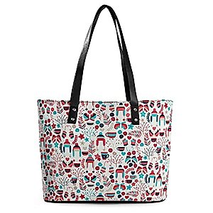 Womens Handbag Japanese Style Patterns Leather Tote Bag Top Handle Satchel Bags For Lady