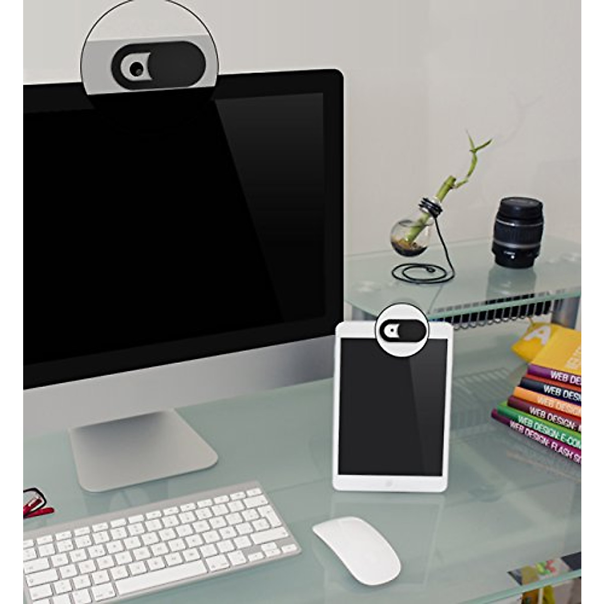 Webcam Cover, [6 Pack] Yeworth 0.03In Ultra Thin Web Camera Cover Slide [Refuse Spying] Fits Computer, Laptop, iMac, MacBook Pro, Tablet, Smartphone, 43237-2