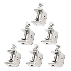 6Pcs Stainless Steel C-Clamp,wood Clamps,Tiger Clamp Heavy Duty,Wood Working Heavy Duty C-clamp with Wide Jaw Openings, for Welding/Carpenter/Building/Household Mount (6pc)