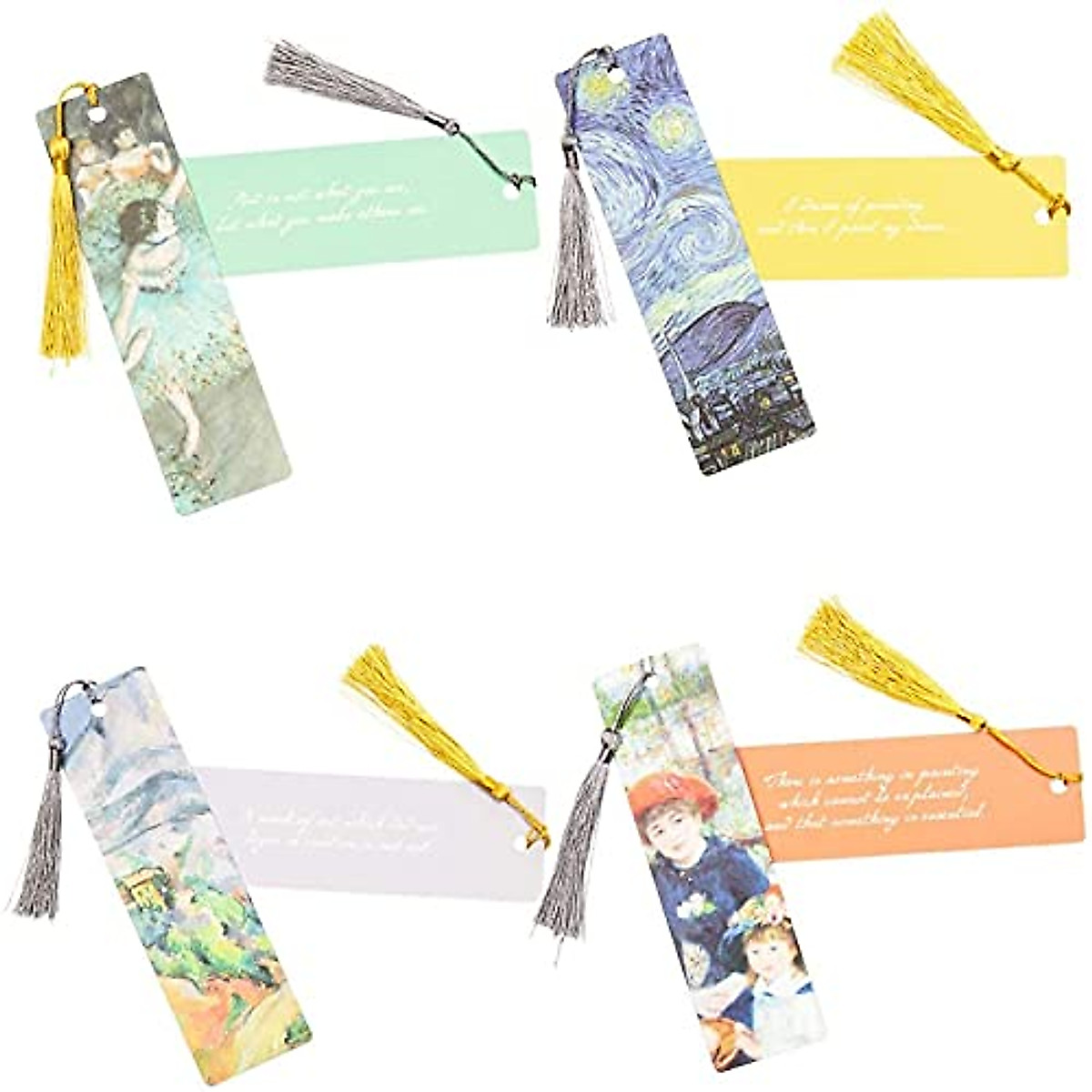 Tassel Bookmarks, Impressionist Art (7 x 2 in, 24 Pack)