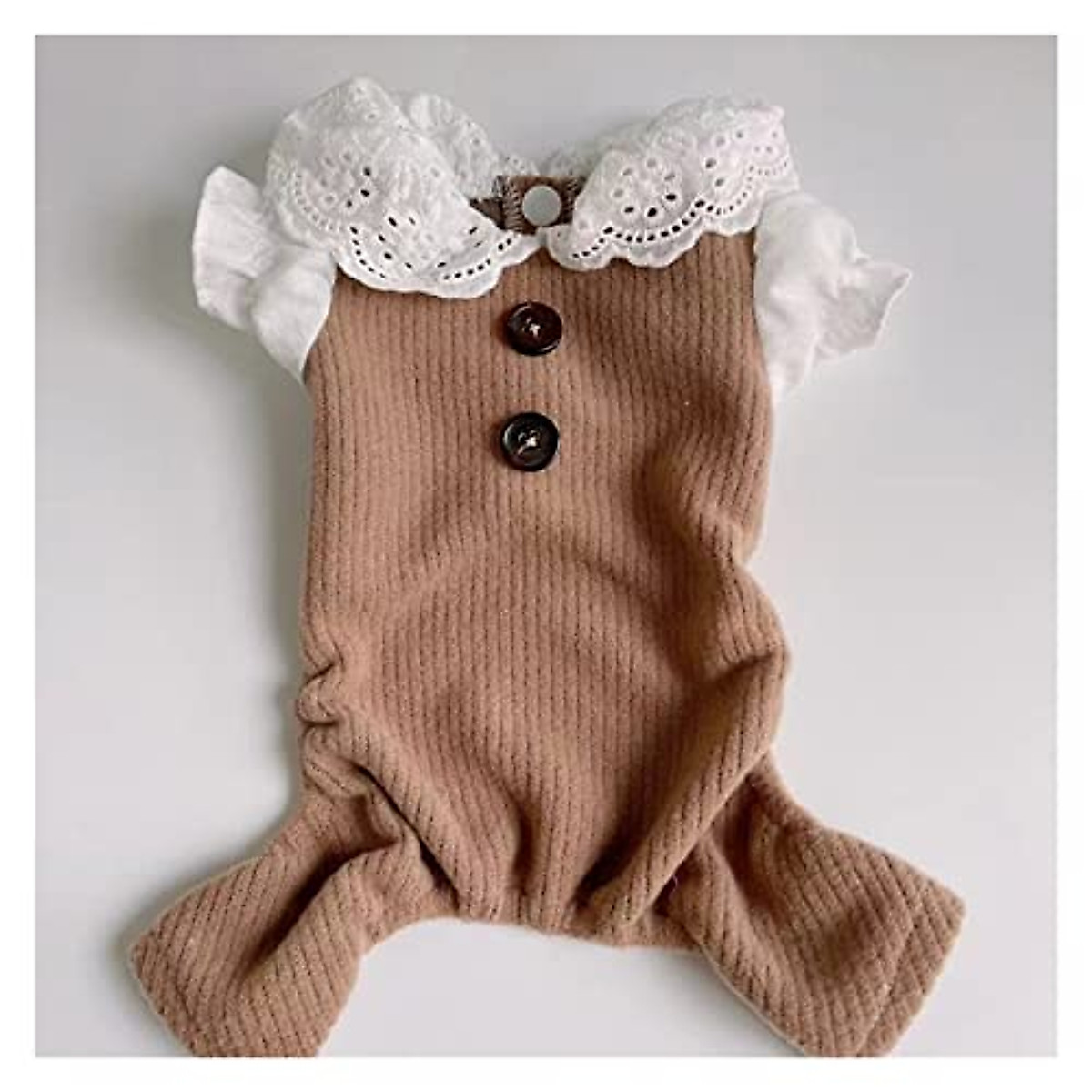 PROEES Small Dog Jumpsuit Pets Clothes Suits Puppy Dog Overalls Clothing (Color : Khaki, Size : Medium)