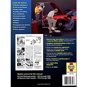 Ford Mustang, Ghia & Cobra (79-93) & Mercury Capri, Ghia & RS (79-86) with In-line 4 cyl & 6 cyl, V6 & V8 Haynes Repair Manual (Haynes Repair Manuals)