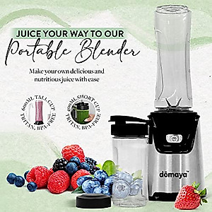 Personal Compact Bullet Blender with BPA-Free 400mL Short Blender Cup and 600mL Tall Cup, Portable Blender for Shakes and Smoothies, Mini Blender for kitchen with Extractor Blade - Domaya