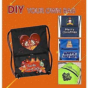 HOLYLUCK Men & Women Sport Gym Sack Drawstring Backpack Bag - Black