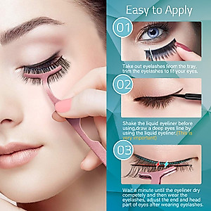 Magnetic Eyelashes with Eyeliner Kit, 10 Pairs Reusable Magnetic Lashes, Upgraded False Lashes Kit with Lash Tweezers Inside & Eyelash Scissors Navy blue