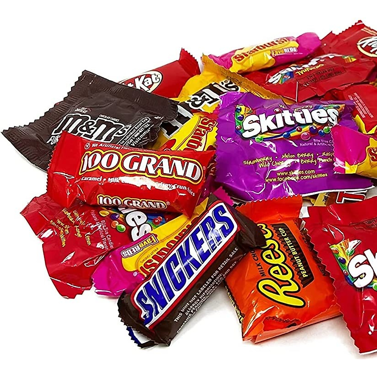 Chocolate and Chewy Fruit Candy Assortment - 4 lbs - Skittles, Starburst, Milky Way, Snickers, M&M's, Twix, Kit Kat, 100 Grand, Almond Joy and York - Chewy Fruity and Chocolatey Bulk Variety Mix - Individually Wrapped, 64 oz.