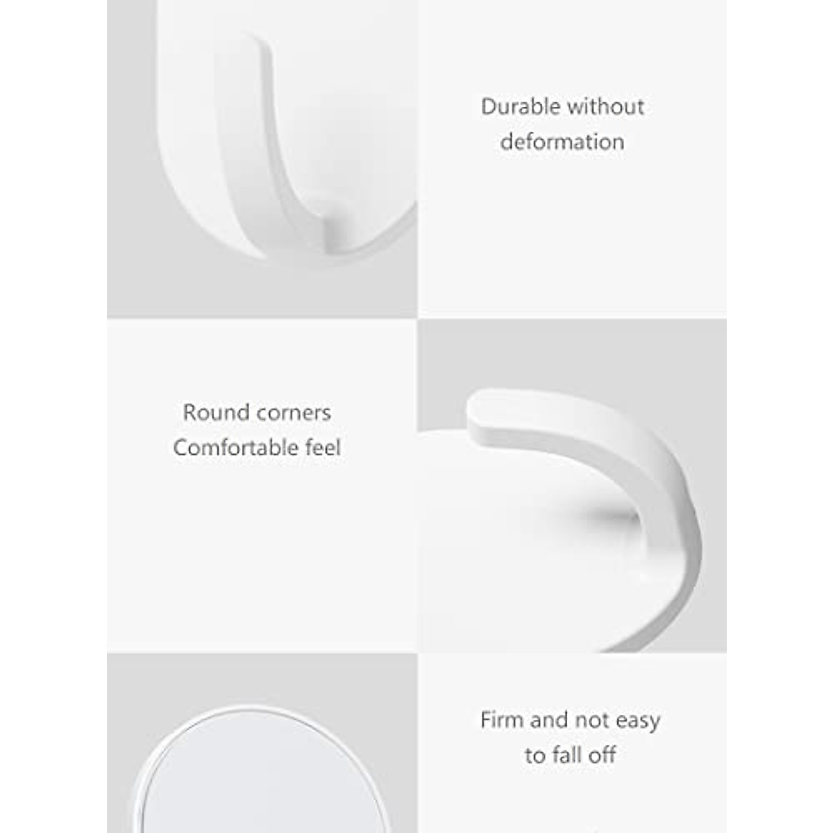 JULAHE Adhesive Wall Hooks for Hanging Towel Hooks for Coat Robe Towels Stick on Bathroom or Kitchen No Drill Coat Hooks 4 Pack White