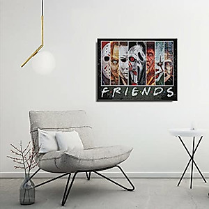 Halloween Cross Stitch Stamped Kits for Adults Beginners-Horror Embroidery Kits Friends Counted Cross Stitch Kits Patterns for Beginners 11 CT Dimensions Embroidery Kits Arts Craft Kits Home Decor