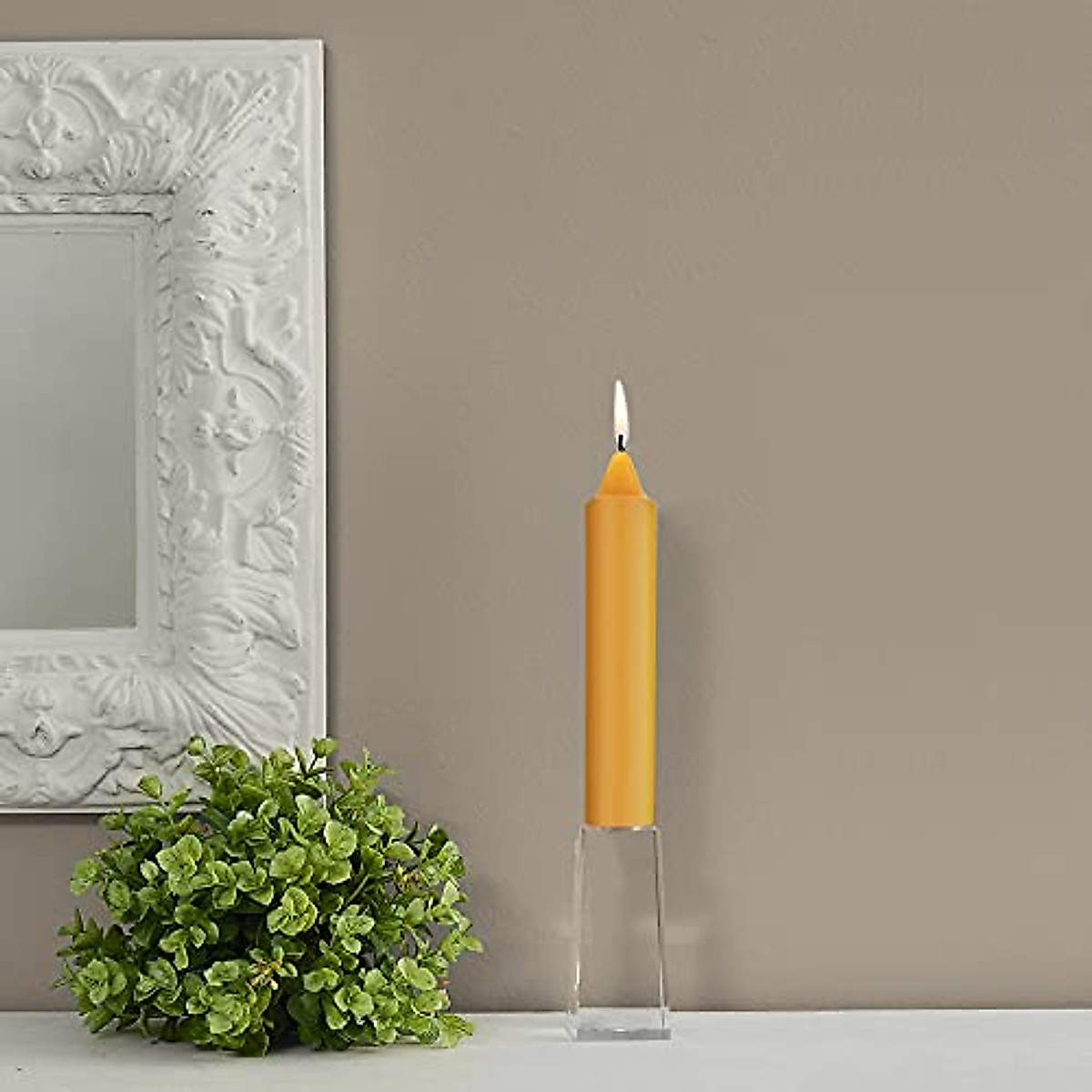 Root Candles Unscented Smooth Collenette 7-Inch Dinner Candles, Box of 4, Butterscotch