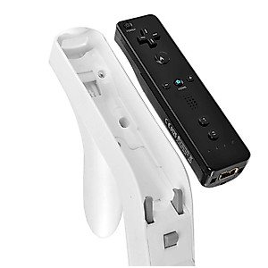 TNP Zapper Gun for Nintendo Wii 2 Pack Wireless Blaster Remote Wiimote Controller Game Attachment, Links Remote Nunchuk for Shooting Sport Games - Light White