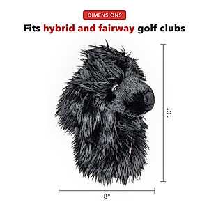 Daphne’s Black Poodle Hybrid Headcover | Premium Hybrid and Fairway Wood Headcovers | Funny Golf Club Covers | Stylish Protection for Your Clubs | Men's Golf Gear | Hybrid Headcover for Men and Women