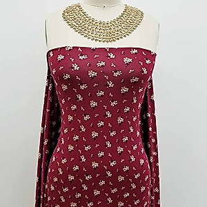 Texco Inc Pattern Heavy Rayon Spandex Jersey Knit 4 Way Stretch/Ditsy Print/Maternity, Apparel, DIY Fabric, Ruby Taupe 3 Yards