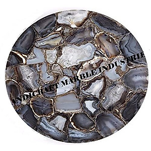 Natural Brown Agate Stone Side & Corner Table Top, Brown Agate Stone Coffee & Centre Table Top, Brown Agate Stone Round Dining Table Top Counter Top, Piece Of Conversation, Family HeirLoom