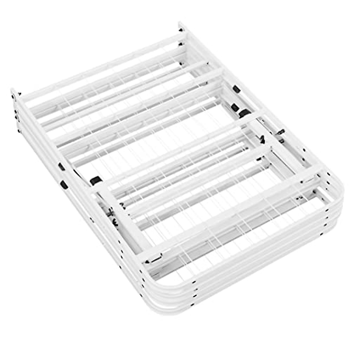 Naomi Home White Full Size Bed Frame with No Box Spring Needed - Sturdy Metal Platform Bedframe for Supportive Sleep