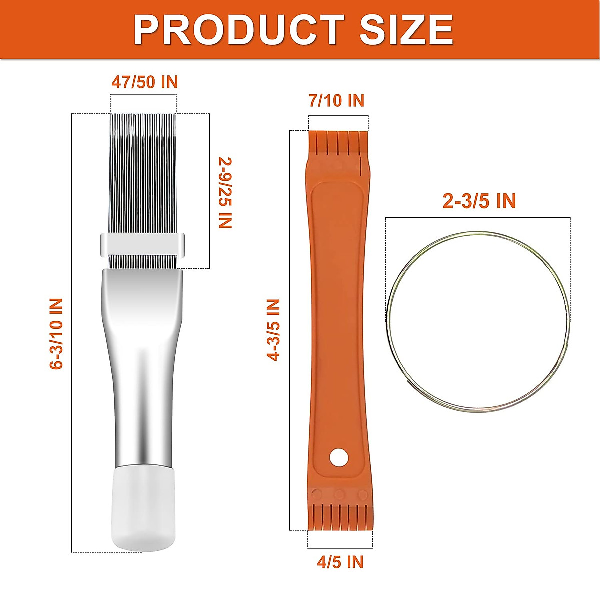 Cenipar 2PCS Air Conditioner Condenser Fin Comb Set Include FCR6 Fin Comb and Metal Radiator Fin Comb Compatible with Air Conditioner HVAC Fin Comb Straightener