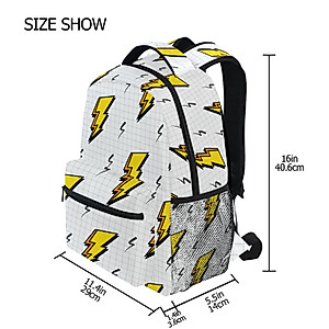 Tarity Lightning Bolts School Backpack Small Travel Bag Students Bookbags Teenagers Casual Daypacks Stylish Print Durable Backpack Laptop Computer Bag For Kids Boys Girls Women