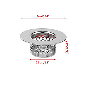 Wealrit 4 Pcs 1.1" Kitchen Sink Strainers Stainless Steel Sink Drain Filter Bathtub Drain Hair Catchers Fit Hole Size from 1.2" to 1.7" Drain Mesh Basket
