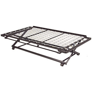 dream's SOLUTION Twin Size (39 inch W) Dark Black Metal (Daybed) Pop Up Trundle Frame Twin Size