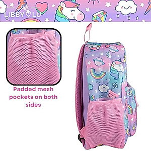 CLUB LIBBY LU Pastel Ombre Unicorn Backpack for Girls and Kids, 16 inch, Pink