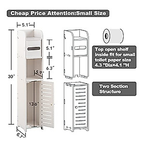 AOJEZOR Bathroom Storage Cabinet,with Toilet Paper Basket Set of 2 Great for Bathroom Storage,Narrow Bathroom Cabinet Waterproof Great for Small Spaces,Toilet Tank Basket Fit for Toilet Paper Storage