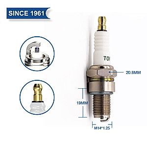 PK4 TORCH F8C Spark Plug Replacement for NGK (2411) B8ES, Honda 98079-58840, Yamaha Yfz450 2007/Blaster 2000, Suzuki 550 GT 1975, Champion N3C, Denso IW24, OEM