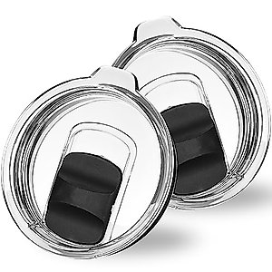 Ullnosoo Tumbler Lids for Yeti, 2 Pack Magnetic Replacement Cup Covers for 20 oz Tumbler, 10/24 oz Mug, 10 oz Lowball, 16 oz Pint, for Rambler, Ozark Trail, Old Style Rtic, Coffee Tumbler Leak Proof