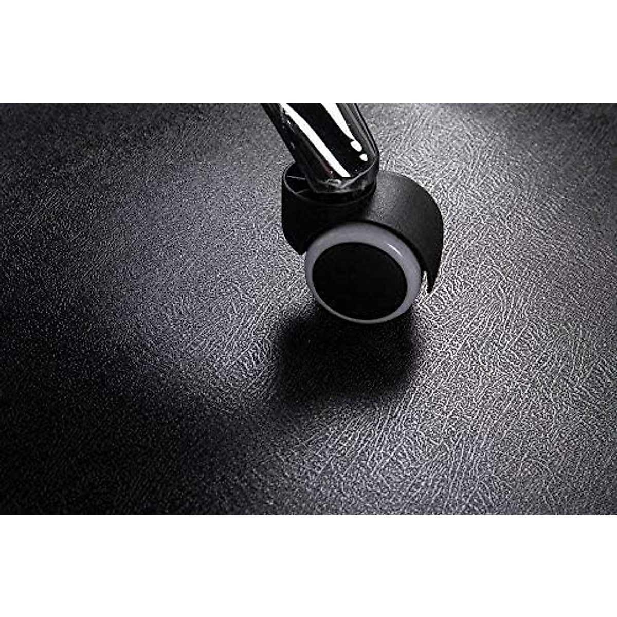 Office Rolling Chair Mat for Hardwood and Tile Floor, Black, Anti-Slip, Non-Curve, Chair Mat Best for Under the Computer Desk , 47 x 35 Rectangular Non-Toxic Plastic Protector, Not for Carpet