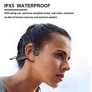 Loluka Bone Conduction Headphones Open Ear Headphones with Mic Waterproof IPX5 Bluetooth 5.1 Headset Wireless Lightweight Design Earbuds Running Jogging Driving Cycling（Black）