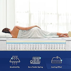 Olee Sleep 10 inch Omega Hybrid Gel Infused Memory Foam and Pocket Spring Mattress (Twin)