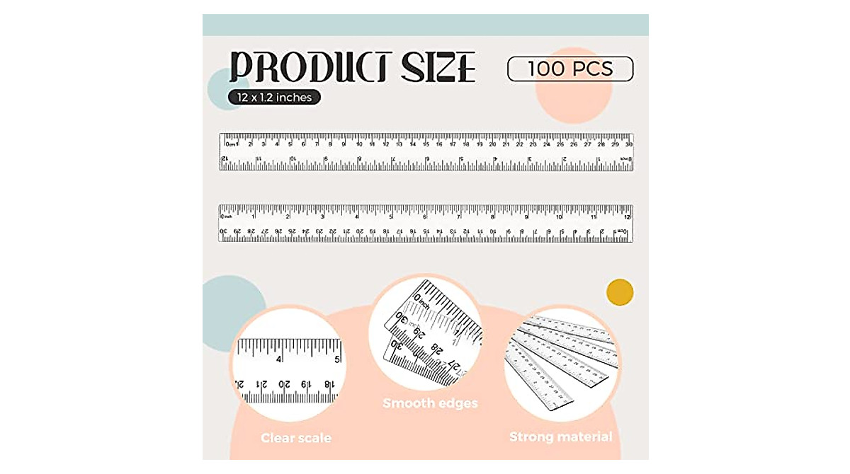 100 Clear Rulers - Perfect for School & Office