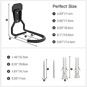 Housolution Bike Hanger Rack, [4 Pack] Heavy Duty Bike Hooks Wall Mount Rack Holder, Heavy Duty Bicycle Storage Hanger Vertical Stand for Garage, Black
