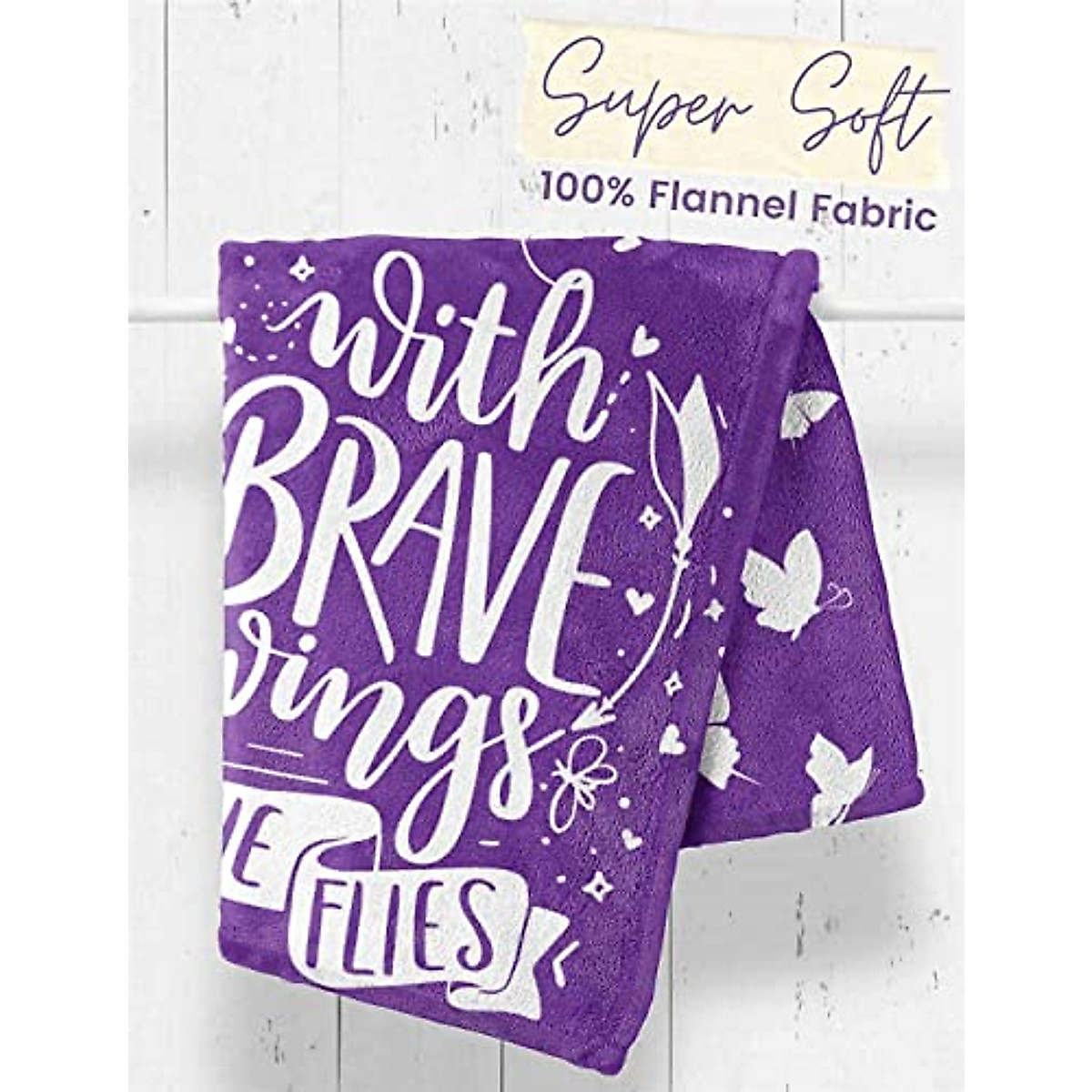 InnoBeta Purple Butterfly Gifts for Butterfly Lovers for Women & Girls, 50"x 65" Flannel Throw Blanket, Perfect for Birthday, Christmas, Mother's Day