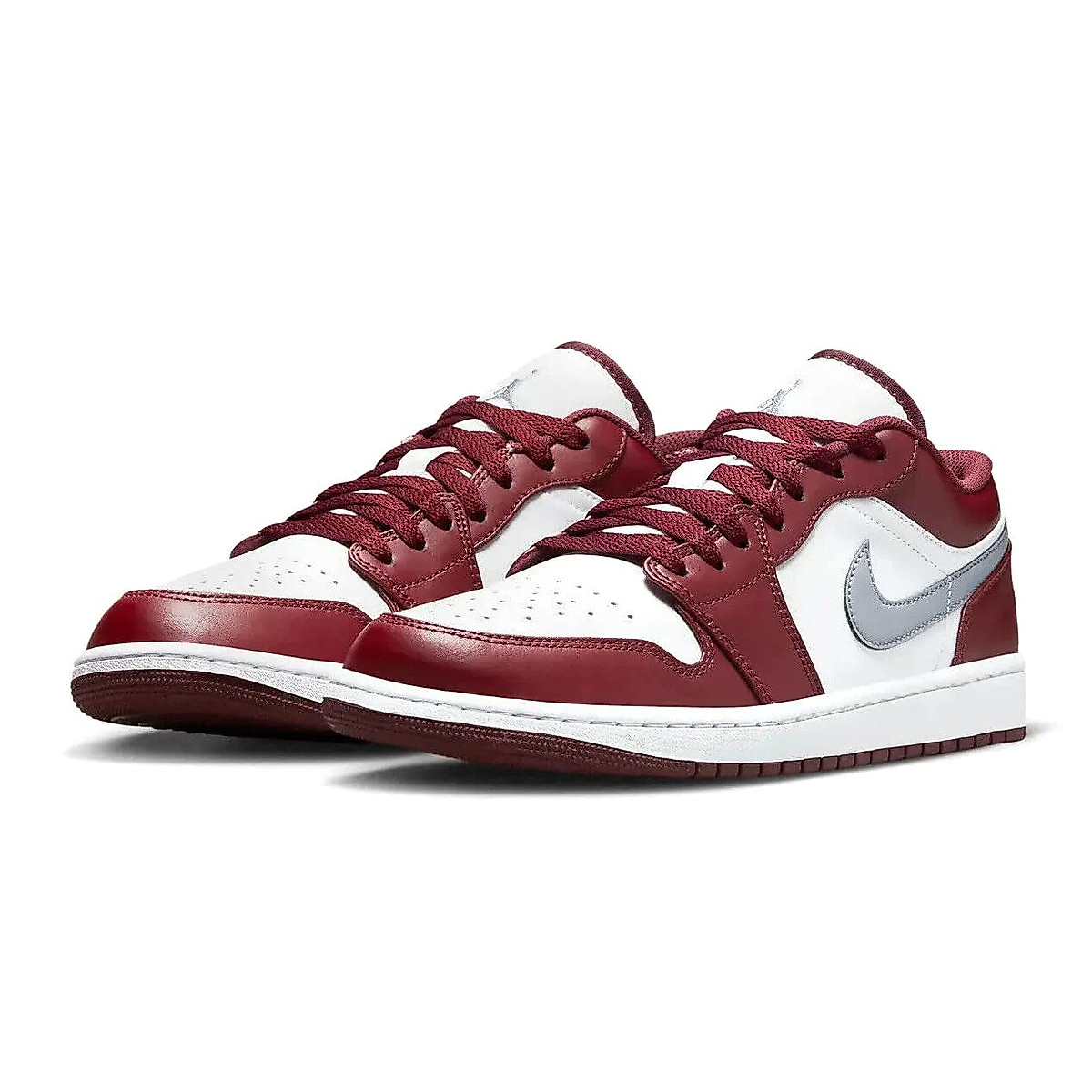 Jordan Men's Air Jordan 1 Low Sneaker, Cherrywood Red/Cement Grey, 10.5