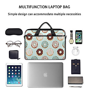Doughnuts Laptop Computer Bag Waterproof Shoulder Messenger Bag 13-15 inch Durable Laptop Tote Bag with Shoulder Strap Handle Lightweight Crossbody Briefcase