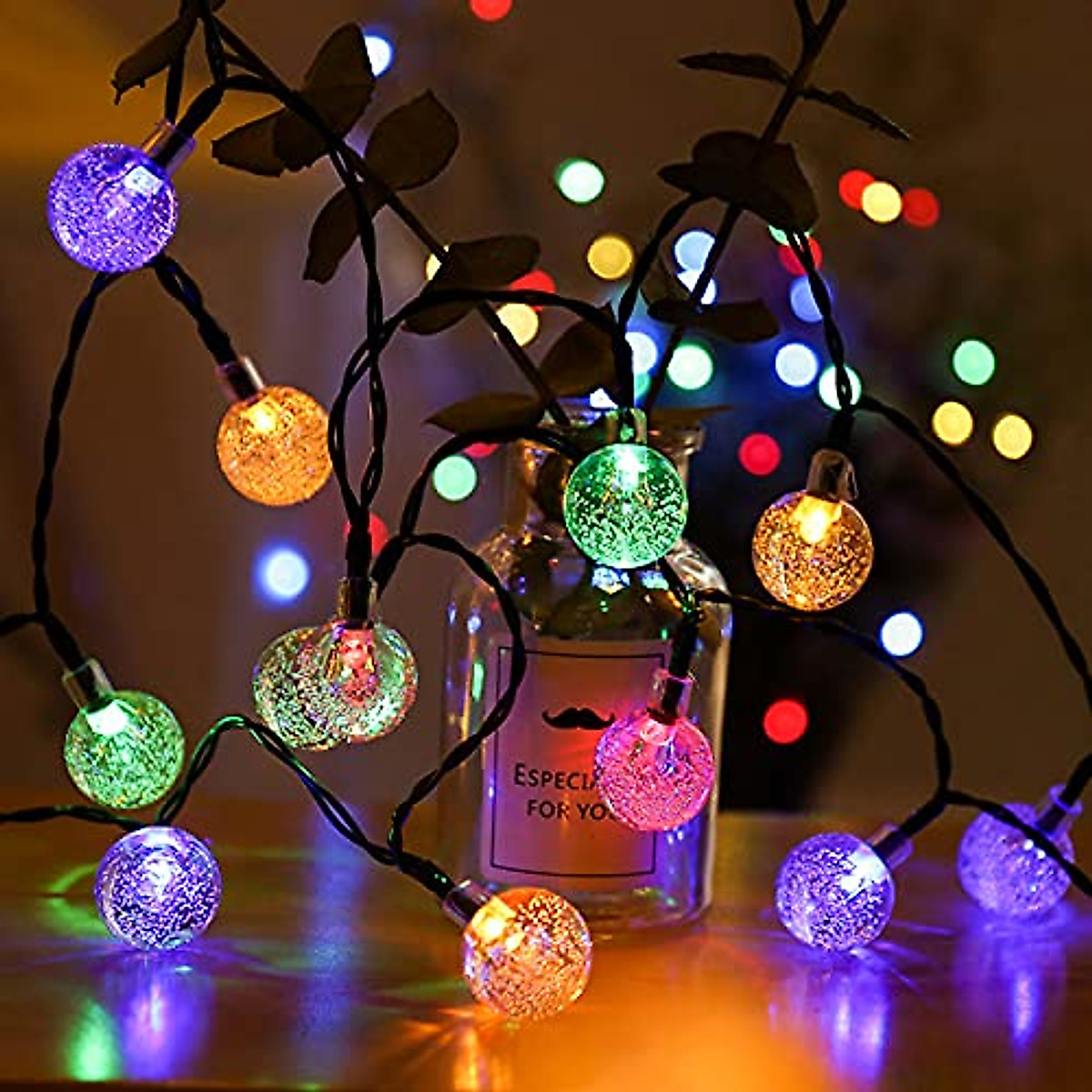RARITYUS Solar String Lights Waterproof Crystal Globe Sparkly Lights for Holiday Tree Decorative Garden Yard Festival Home Party Porch Wedding Christmas Decorations