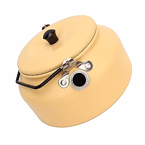 Home Water Pot, Tea Kettle Lightweight Rich Texture for Camping Trips (Cream Yellow)