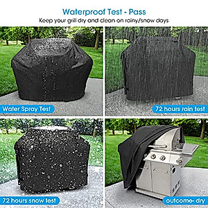 Unicook Grill Cover 55 Inch, New Version Heavy Duty Waterproof BBQ Cover, All Weather Resistant Shell with Rip-Proof Lining, Durable BBQ Grill Cover, Compatible with Weber Char-Broil Grills and More