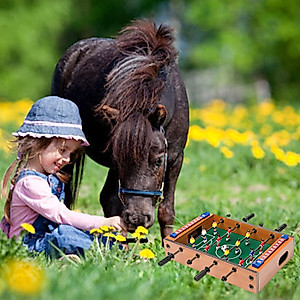 Shevshavan 14(inch) Small Foosball Table for Little Kids Table Top Wooden Hockey Game Tabletop Soccer/Foosball Game Mini Foosball Table Football Table Birthday Gift(14 inch)