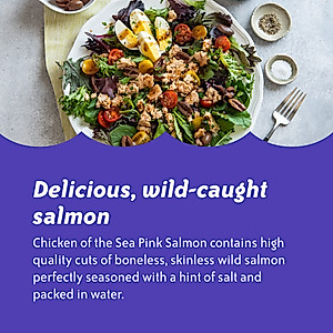 Chicken of the Sea Pink Salmon with Cracked Pepper, Wild-Caught, Skinless & Boneless, 2.5-Ounce Packets (Pack of 12)