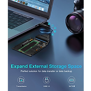 ZEXMTE M.2 NGFF or mSATA to USB 3.0 Adapter 2-in-1 NGFF or mSATA Converter Reader Card with SATA Cable Converter as Portable Flash Drive External 2.5 inch Hard Drive,Support SATA NGFF B/B+M Key SSD